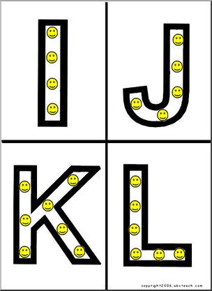 Alphabet Letter Patterns: Happy Faces (color) – Abcteach