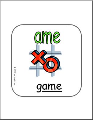 Word Family – AME Words Sign – Abcteach