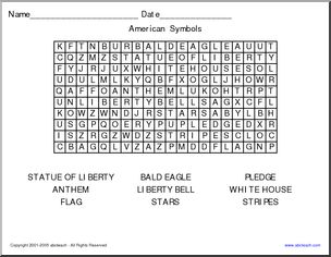 Word Search: American Symbols and Traditions – Abcteach