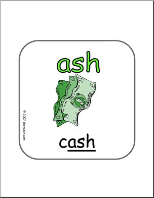 Word Family – ASH Words Sign – Abcteach