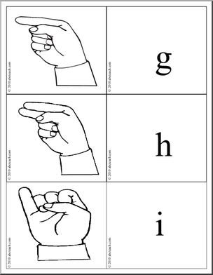 Teaching Extras: Flashcard: American Sign Language: Matching Symbols ...