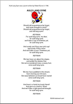 Song: Auld Lang Syne (English version) – Abcteach
