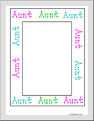 Border Paper: Aunt (Unlined) – Abcteach