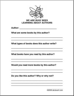 Learning Facts About Authors (primary/elem) Author Report Form – Abcteach