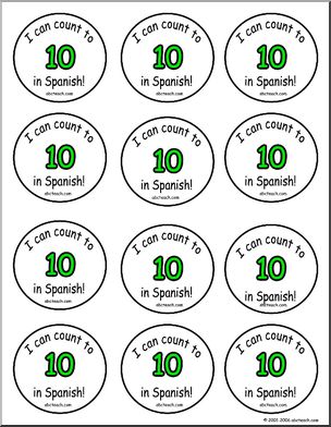 Small Badges: “I can count to 10 in Spanish” – Abcteach