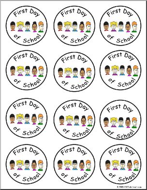 Small Badges: First Day of School – Abcteach