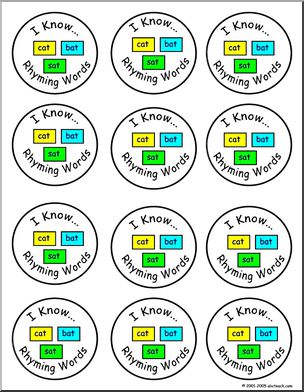 Small Badge: I Know…Rhyming Words – Abcteach