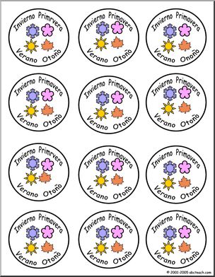 Small Badges: Seasons- Spanish version – Abcteach