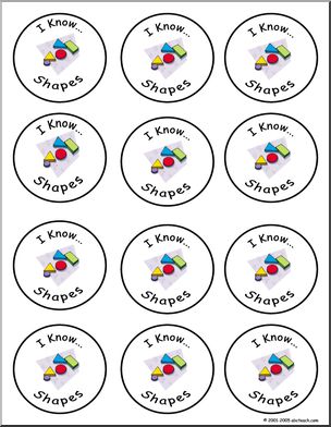 Small Badges: “I Know Shapes” – Abcteach