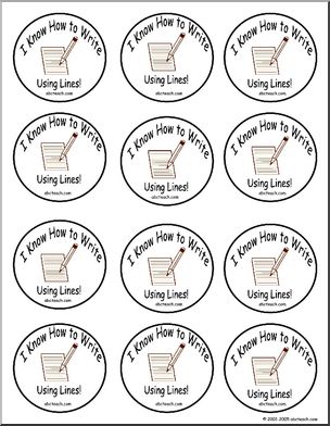 Small Badge: I Know How to Write Using Lines! – Abcteach