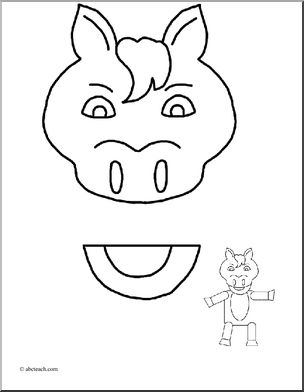 Paper Bag Puppet: Animals – Horse – Abcteach