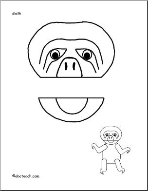 Paper Bag Puppet: Animals – Sloth – Abcteach