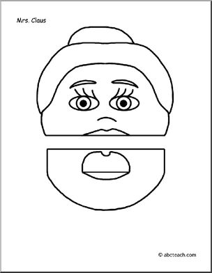 Paper Bag Puppet: Christmas – Mrs. Claus – Abcteach
