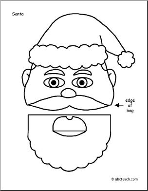 Paper Bag Puppet: Christmas – Santa – Abcteach