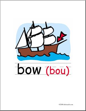 Clip Art: Basic Words: Bow2 Color (poster) – Abcteach
