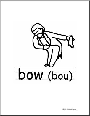 Clip Art: Basic Words: Bow B/W (poster) – Abcteach