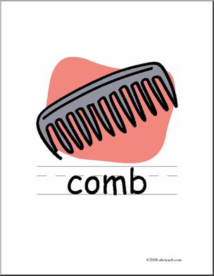 Clip Art: Basic Words: Comb Color (poster) – Abcteach