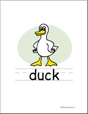 Clip Art: Basic Words: Duck Color (poster) – Abcteach