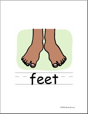 Clip Art: Basic Words: Feet Color (poster) – Abcteach