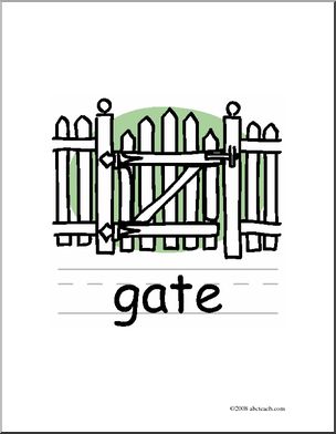 Clip Art: Basic Words: Gate Color (poster) – Abcteach