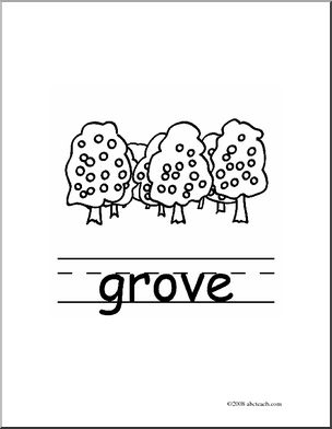 Clip Art: Basic Words: Grove B/W (poster) – Abcteach