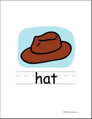 Clip Art: Basic Words: Hat Color (poster) – Abcteach
