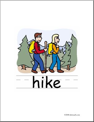 Clip Art: Basic Words: Hike Color (poster) – Abcteach