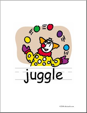 Clip Art: Basic Words: Juggle Color (poster) – Abcteach