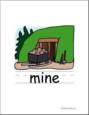 Clip Art: Basic Words: Mine Color (poster) – Abcteach
