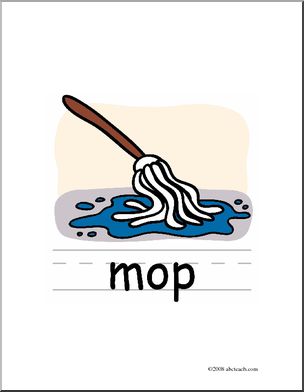 Clip Art: Basic Words: Mop Color (poster) – Abcteach