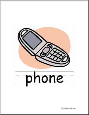 Clip Art: Basic Words: Phone Color (poster) – Abcteach
