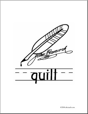 Clip Art: Basic Words: Quill B/W (poster) – Abcteach