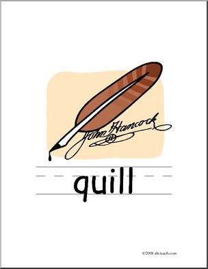 Clip Art: Basic Words: Quill Color (poster) – Abcteach