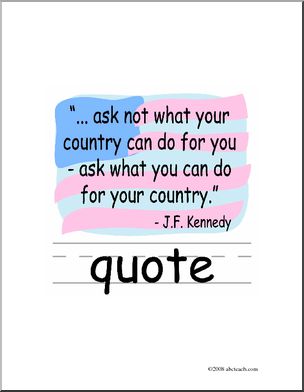 Clip Art: Basic Words: Quote Color (poster) – Abcteach