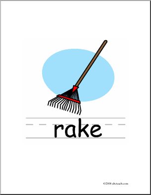 Clip Art: Basic Words: Rake Color (poster) – Abcteach