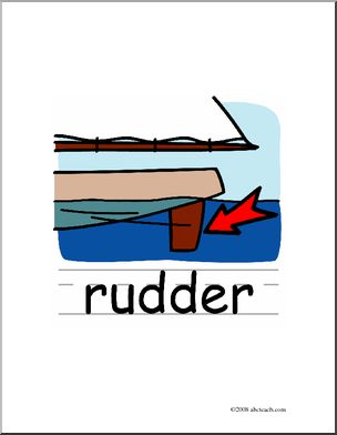 Clip Art: Basic Words: Rudder Color (poster) – Abcteach