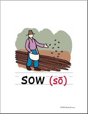 Clip Art: Basic Words: Sow Color (poster) – Abcteach
