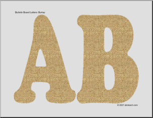 Bulletin Board: Burlap Letters A to Z – Abcteach