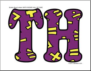 Bulletin Board: Math Wizard Hall of Fame Letters (elem/middle) – Abcteach