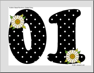 Bulletin Board: Dotted Daisy Numbers 0-9 – Abcteach