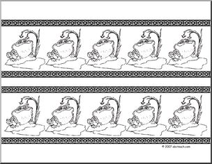 Bulletin Board Trim: Frog theme (b/w) – Abcteach