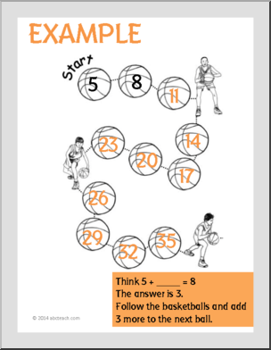 Math: Addition – Basketball Drills (grade 1) – Abcteach