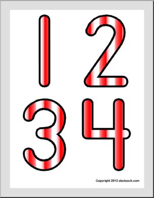Bulletin Board: Red & White Numbers – Abcteach