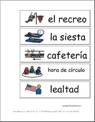 Spanish: Vocabulario – Carteles para la clase. – Abcteach