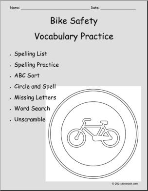Vocabulary Pack: Bike Safety (primary/elem) – Abcteach
