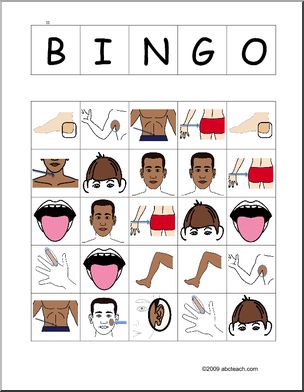 Bingo de las Partes del Cuerpo – Abcteach