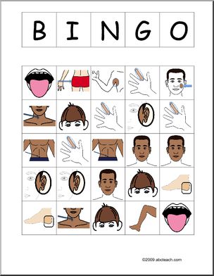 Bingo de las Partes del Cuerpo – Abcteach