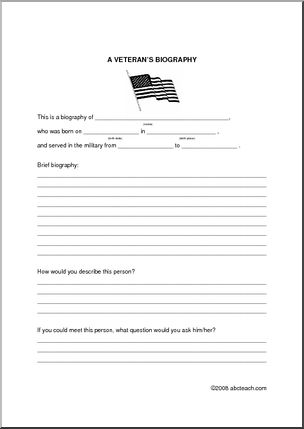 Biography Form: Veteran – Abcteach