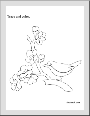Trace and Color: Bird – Abcteach