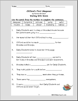 Clifford’s First Sleepover (primary/elem) Book – Abcteach